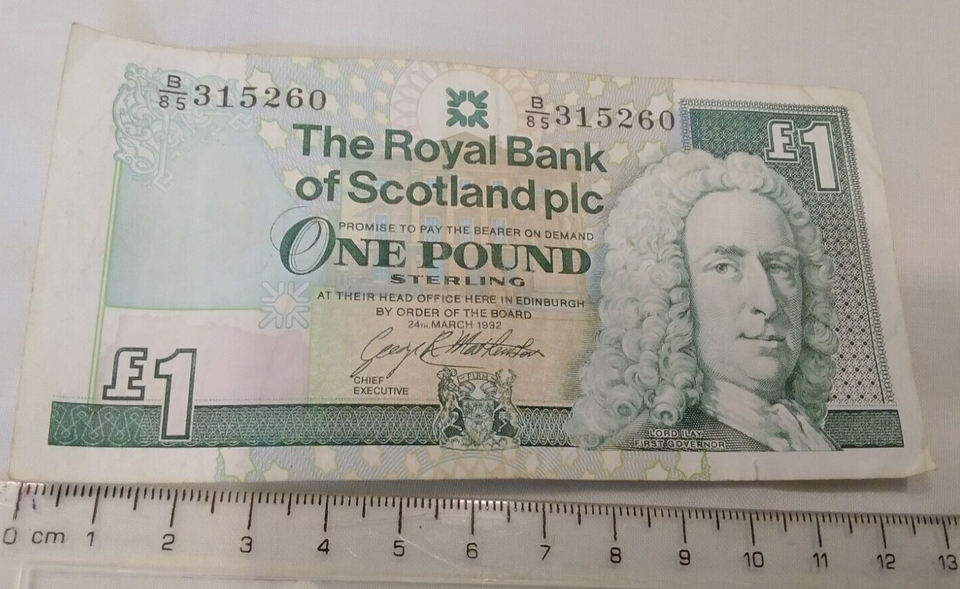 Scottish £1 Banknote 1992 One Pond Note Edinburgh Castle | eBay UK