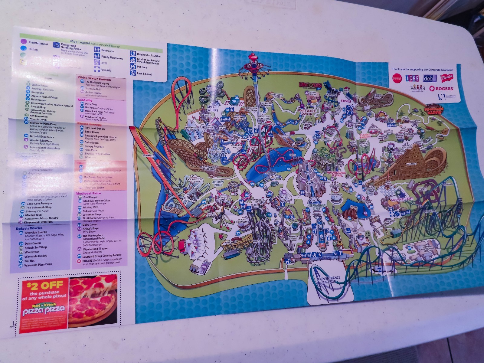 2012 Canada's Wonderland Park Map featuring Leviathan and Dinosaurs ...
