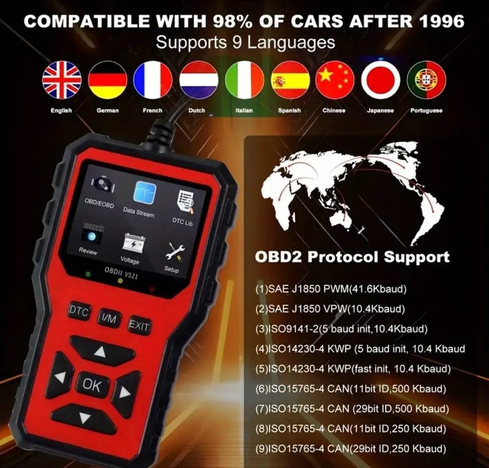 OBD2 Scanner Diagnostic Tool. Available In Three Colors Blue, Orange ...