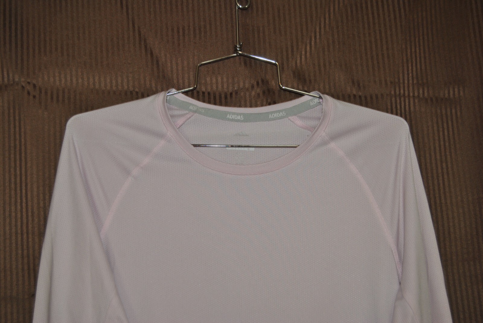 Women's ADIDAS Golf Light Pink Athletic Knit Top size L Long Sleeve | eBay