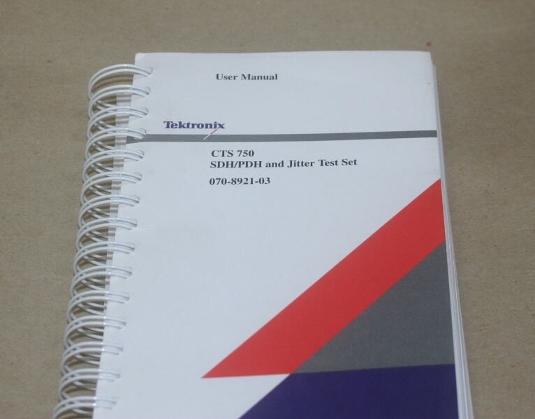 Tektronix CTS 750 SDH/PDH+Jitter Test Set User Operating Guide Manual ...