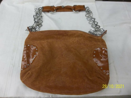 Charm and Luck Handbag Purse Brown Leather Rhinestones | eBay