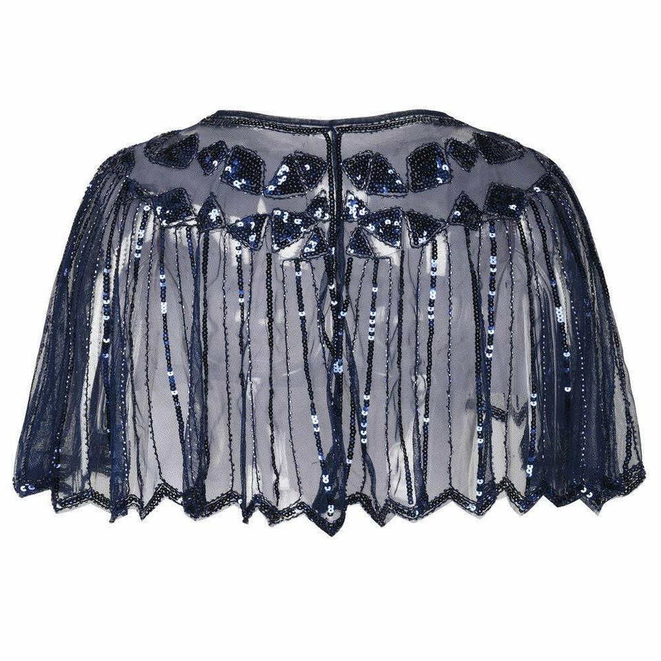 Vintage 1920S Flapper Cover Up Sequins Shawl Wrap Women Evening Cape ...