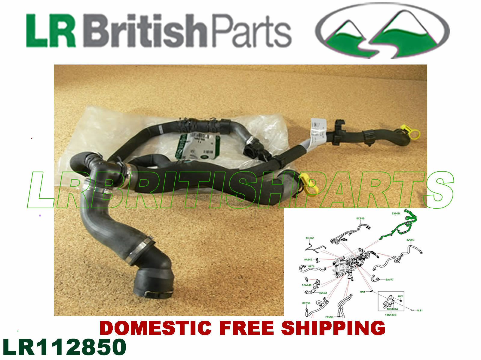 GENUINE LAND ROVER UPPER RADIATOR HOSE RANGE ROVER VELAR LR112850 NEW ...