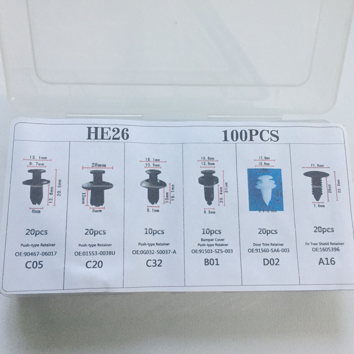 New 100 Pcs Car Push Pin Rivet Clip Bumper Door Panel Retainer Clips ...