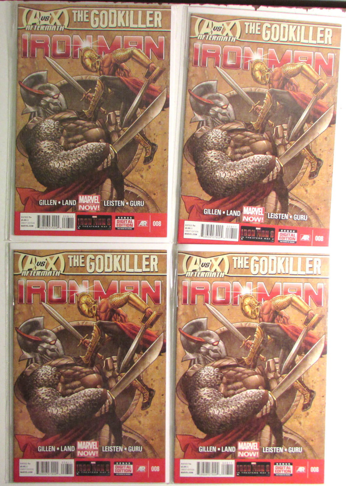 Iron Man Lot of 4 #8 x4 Marvel (2013) 5th Series The Godkiller AV x ...