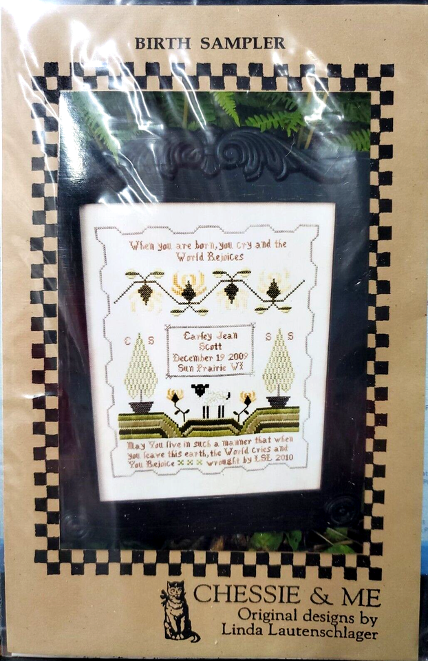 Chessie & Me Birth Sampler Chart NIP 32 Count Sheep | eBay