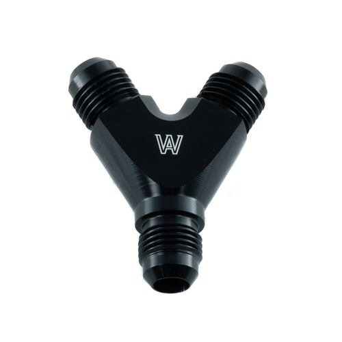 3-Way Y-Block Fitting Adapter AN6 6AN Male to 2X AN6 6AN Male Aluminum ...