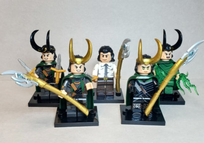 5 Custom Lego Marvel Loki Minifigures MCU Supervillain Loki | eBay