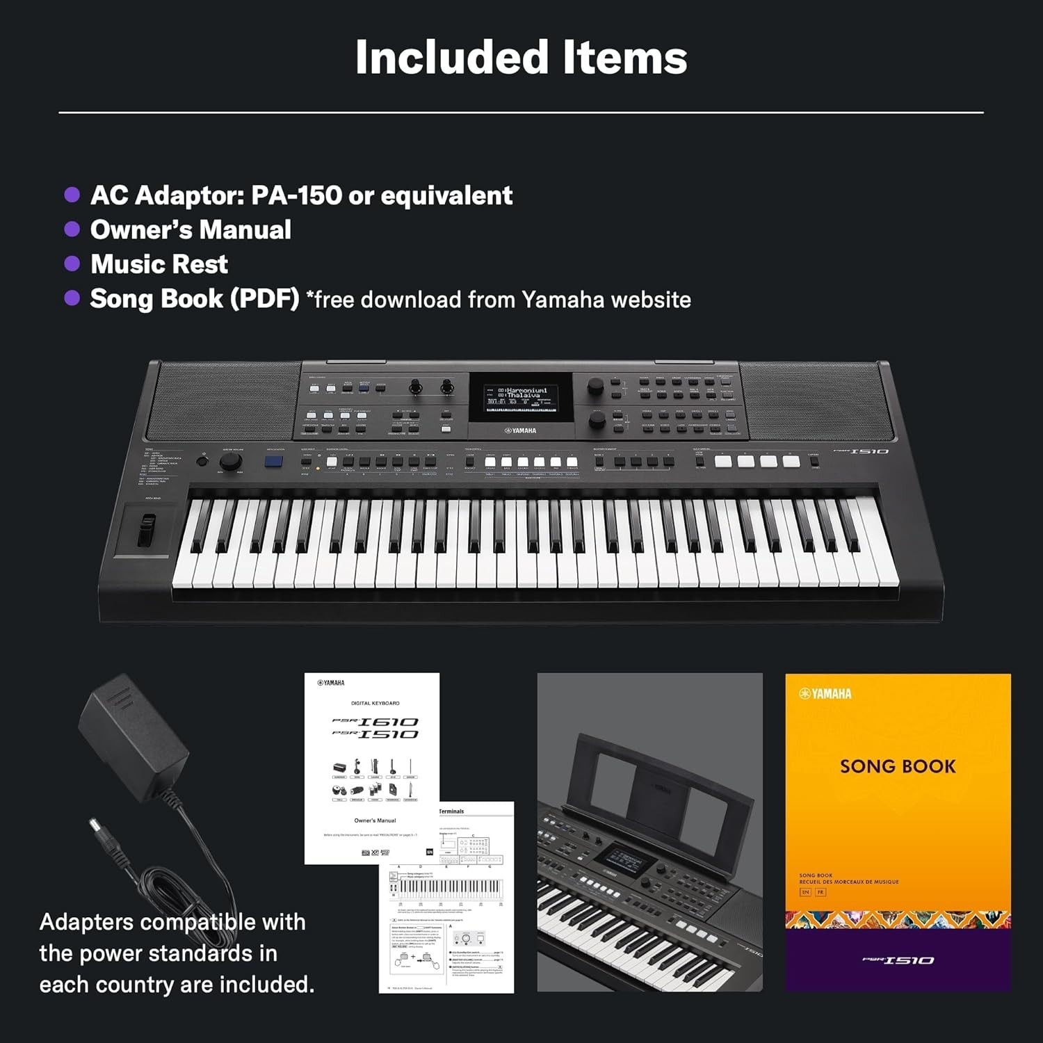 Yamaha PSR-I510 61-Key Keyboard Indian Voices Riyaz Mic Touch Response ...