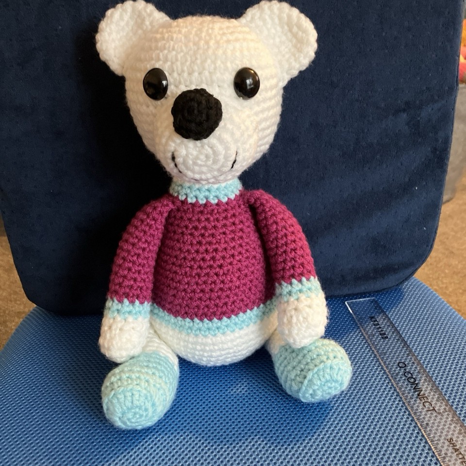 Hand Crocheted Football Shirt Teddy Bear | eBay UK