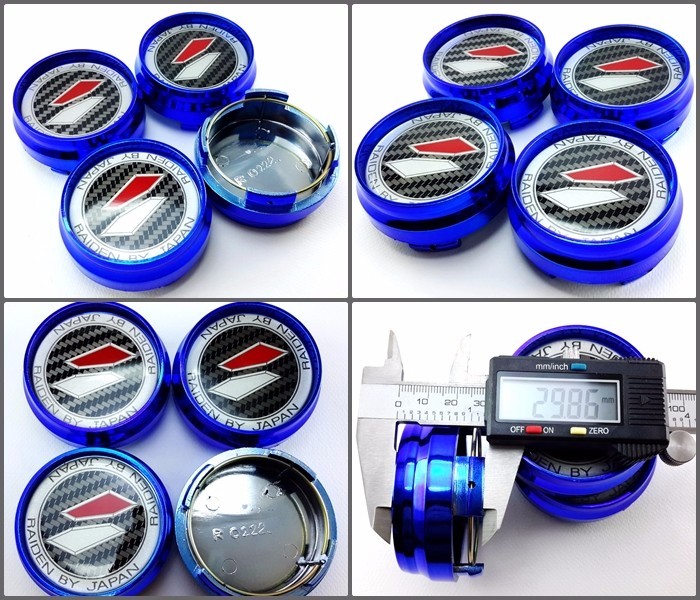 WHEEL CENTER HUB CAPS RAIDEN BLUE 62mm. Parts For LENSO Raiden Spec F E ...