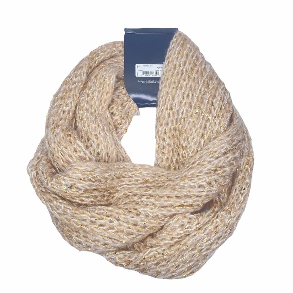 Chunky Knit Beige Infinity Scarf | eBay