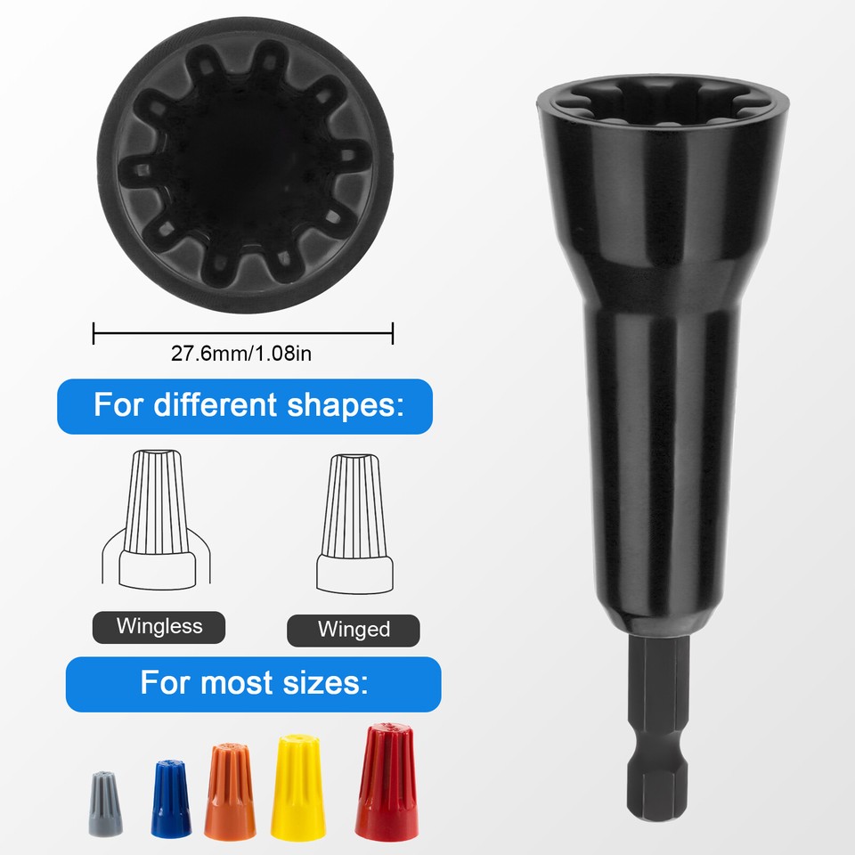 3PCS Wire Nut Twister Tools for Drill, Wire Cable Nut Twisting with 1/4 ...