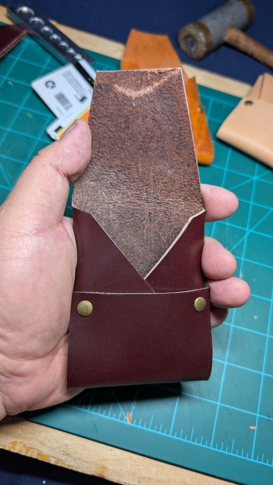 Cortez Leather wallet Cygnus II Cards Coins Bills Origami Wine No ...