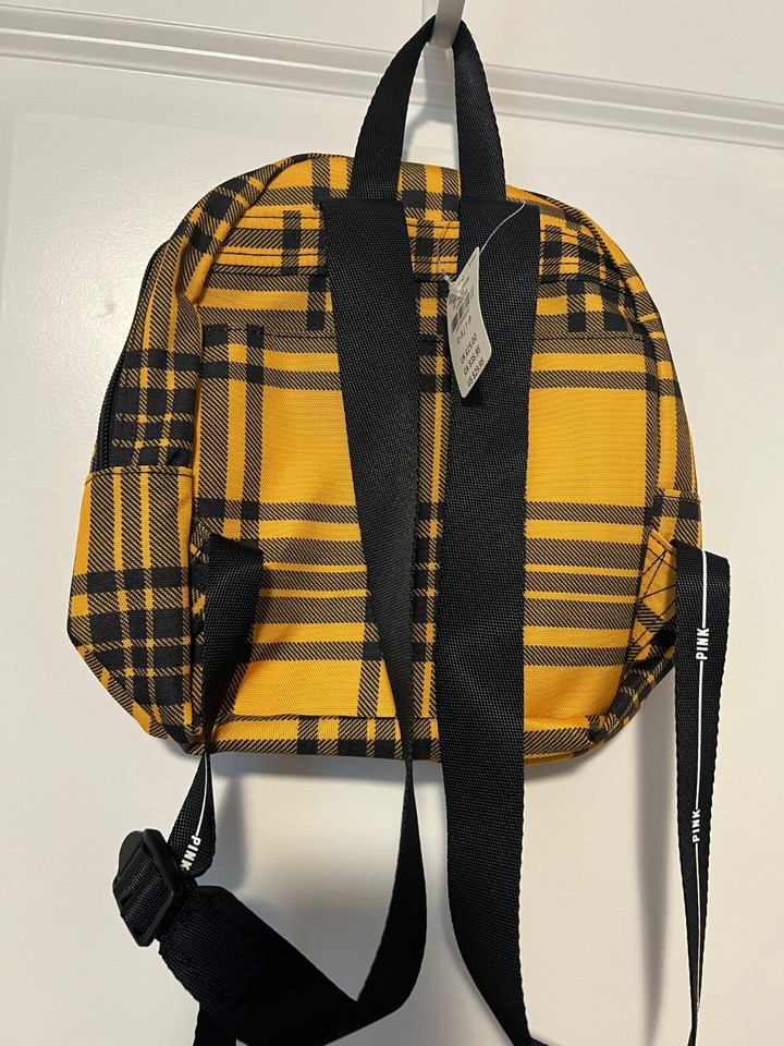Victoria's Secret Pink Yellow Plaid Rhinestone Mini Backpack NWT | eBay