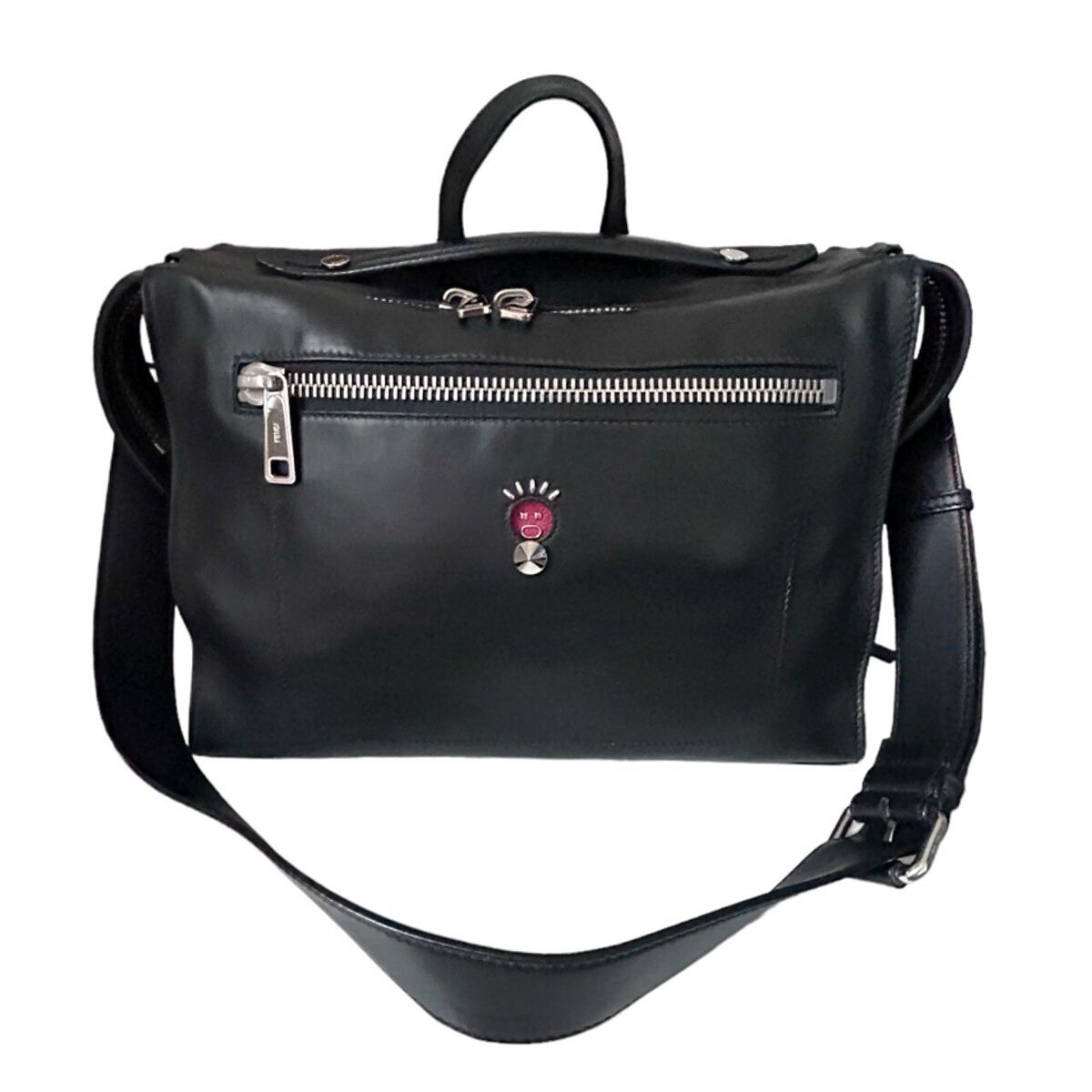 FENDI Black Calfskin Lui Urban Bug Eyes Briefcase/Tote Large FENDI Black Calfskin Lui Urban Bug Eyes Briefcase/Tote Large