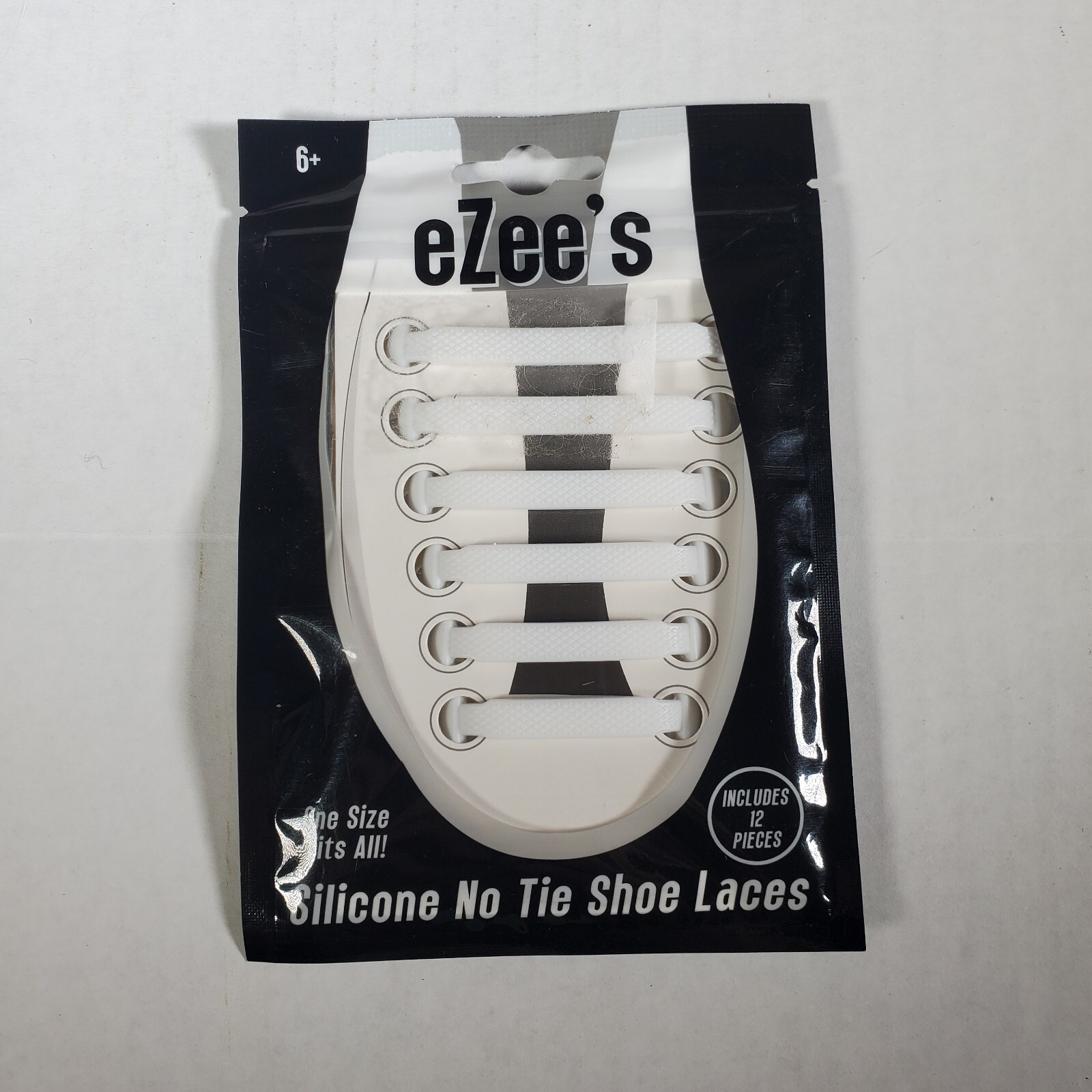 Ezee’s Silicone No Tie White Shoe Laces Includes 12 Pieces | eBay