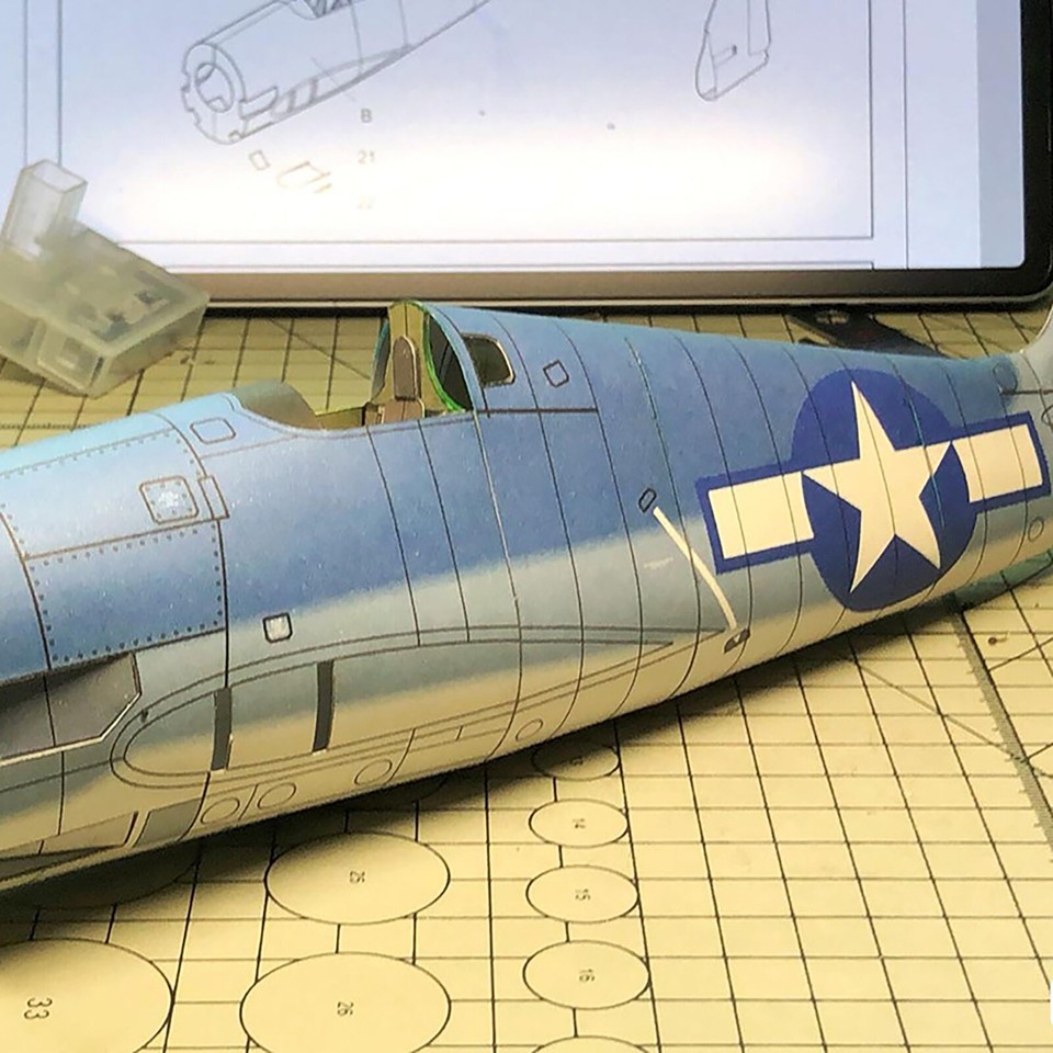 DIY 1:32 Grumman F6F-3 Hellcat Fighter Paper Model Plane Model Handmade ...