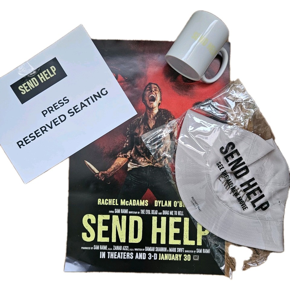 Send Help promo lot bucket hat poster mug Sam Raimi Rachel McAdams ...