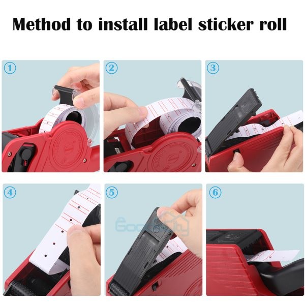 8 Digit Price Tag Gun with 5000 Sticker Labels Ink Supermarket Food ...