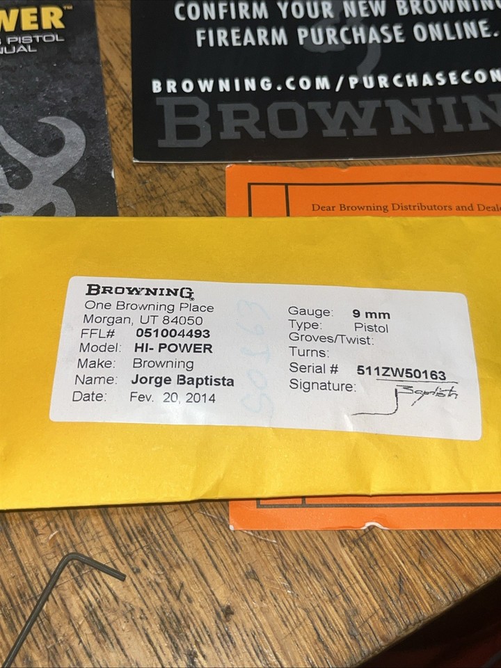 Browning Hi Power Manual Screw Driver & Other Paperwork | eBay