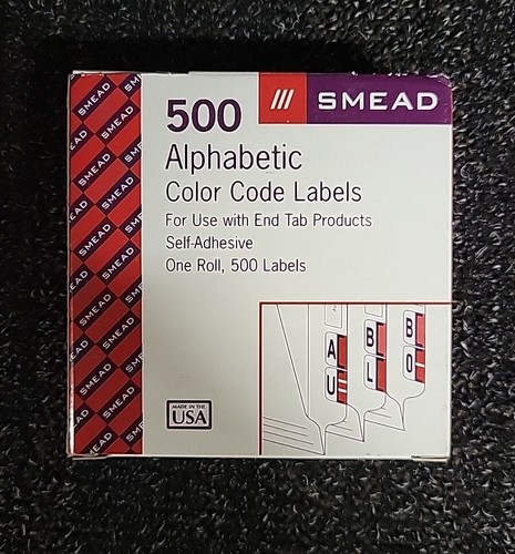(2 Pack) Smead Smd-67080 Alphabetic Color Coded Label - 1.25" X 1" Red ...