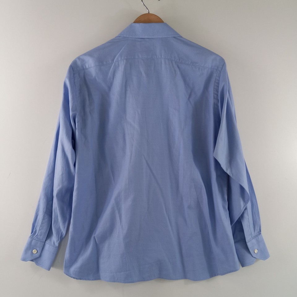 Savile Row Top Shirt Women's Size Unknown Blue Solid Long Sleeve ...