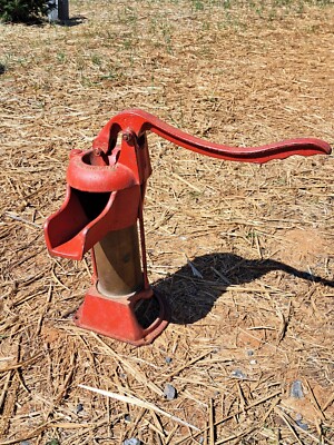 Antique Columbiana Brass Cast Iron Farm Kitchen Off Grid Pitcher Hand ...