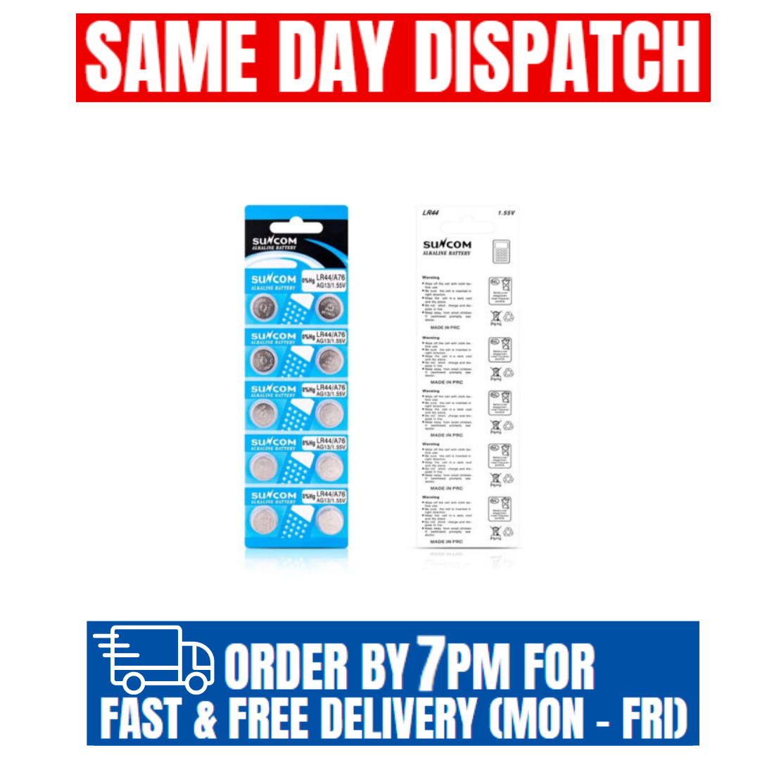 AG13 1.55V LR44 Alkaline Battery G13 L1154F A76 batteries - HIGH ...