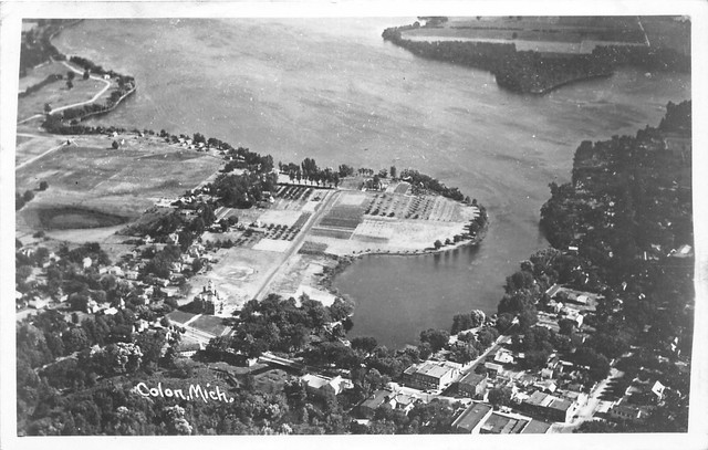 G71/ Colon Michigan RPPC Postcard c1940s Birdseye View Lake 5 | eBay