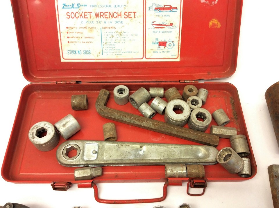 Mixed Vintage Lot Socket Wrench Tools Sockets Wrenches Parts PWA Chrom ...
