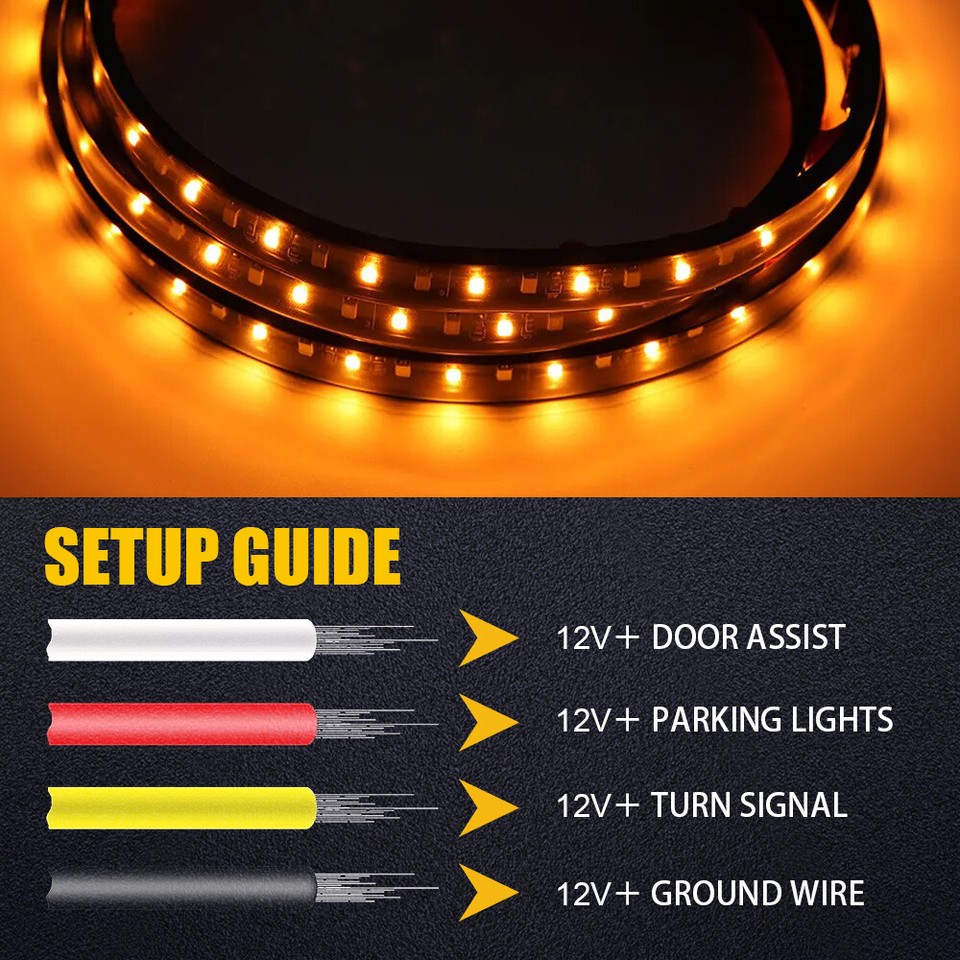 2X 70inch Running Board LED Strip Side Step Light Bar Turn Signal Truck ...
