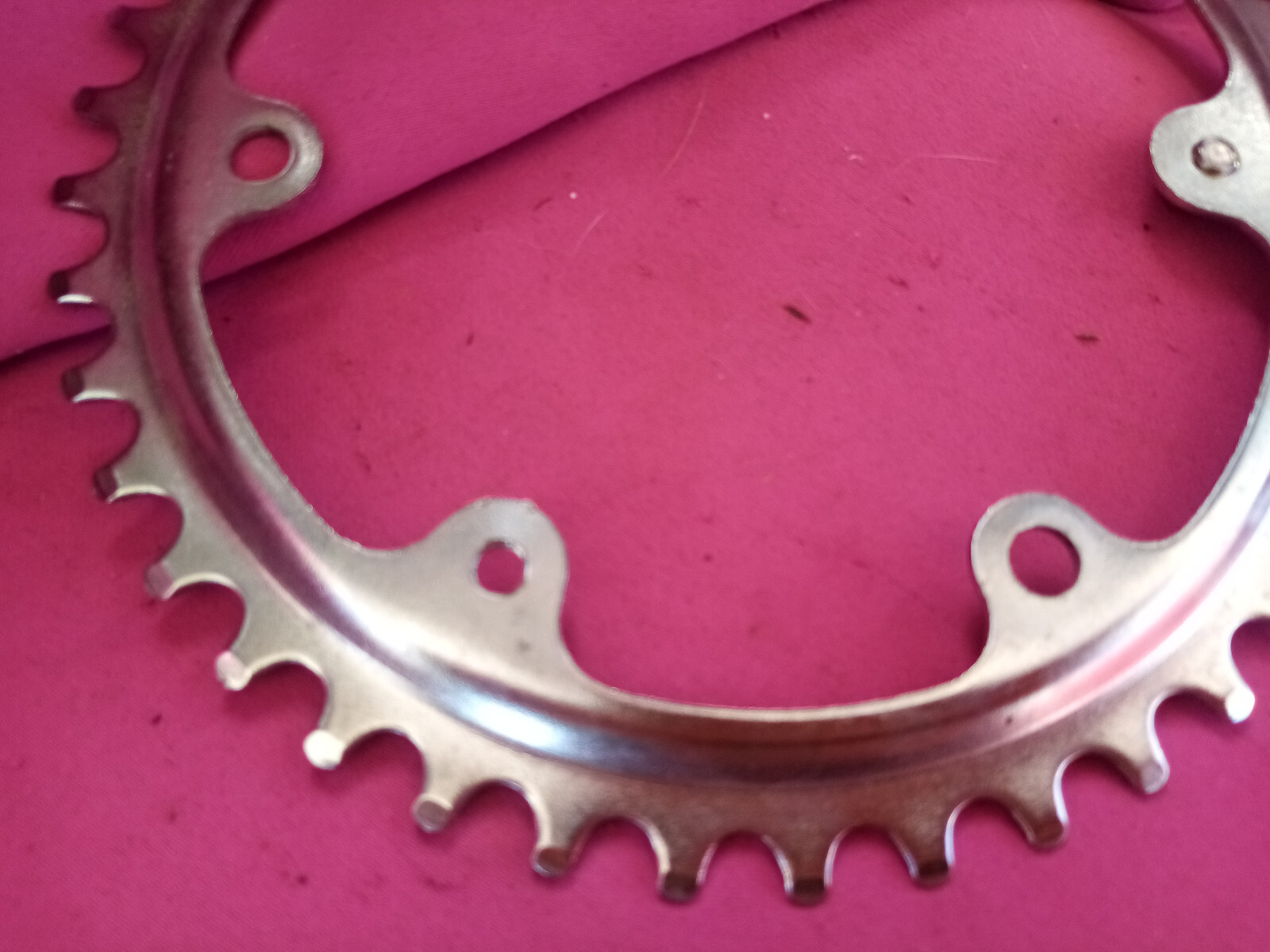 VINTAGE STEEL CHAINRING 40T 3 X 2 HOLES chrome PLATEAU ACIER VELO ROAD ...