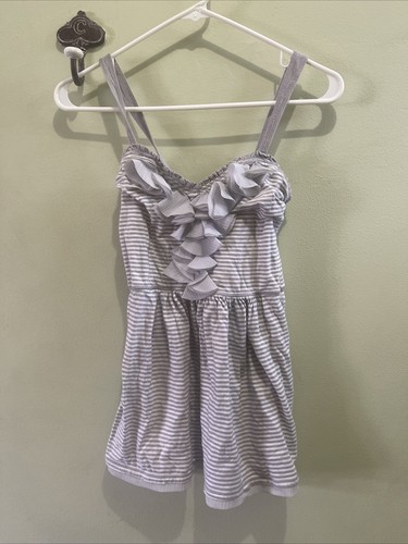 Abercrombie & Fitch Gray Strip Layered Camisole Top Ruffle Trim Size ...
