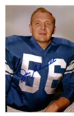 Joe Schmidt signed autograph football 4x6 photo Detroit Lions NFL Hall ...