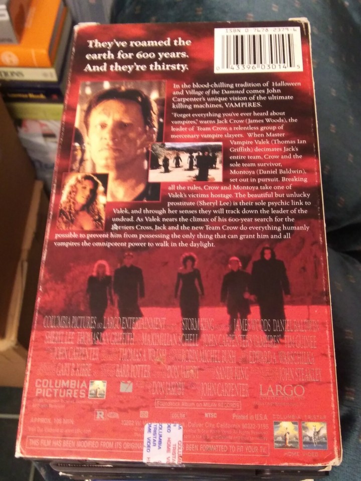 John Carpenter's Vampires 1998 VHS vampire blood gore cult horror James ...