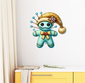 Christmas Voodoo Doll Wall Art Bedroom Window Decor Vinyl Sticker Decal ...