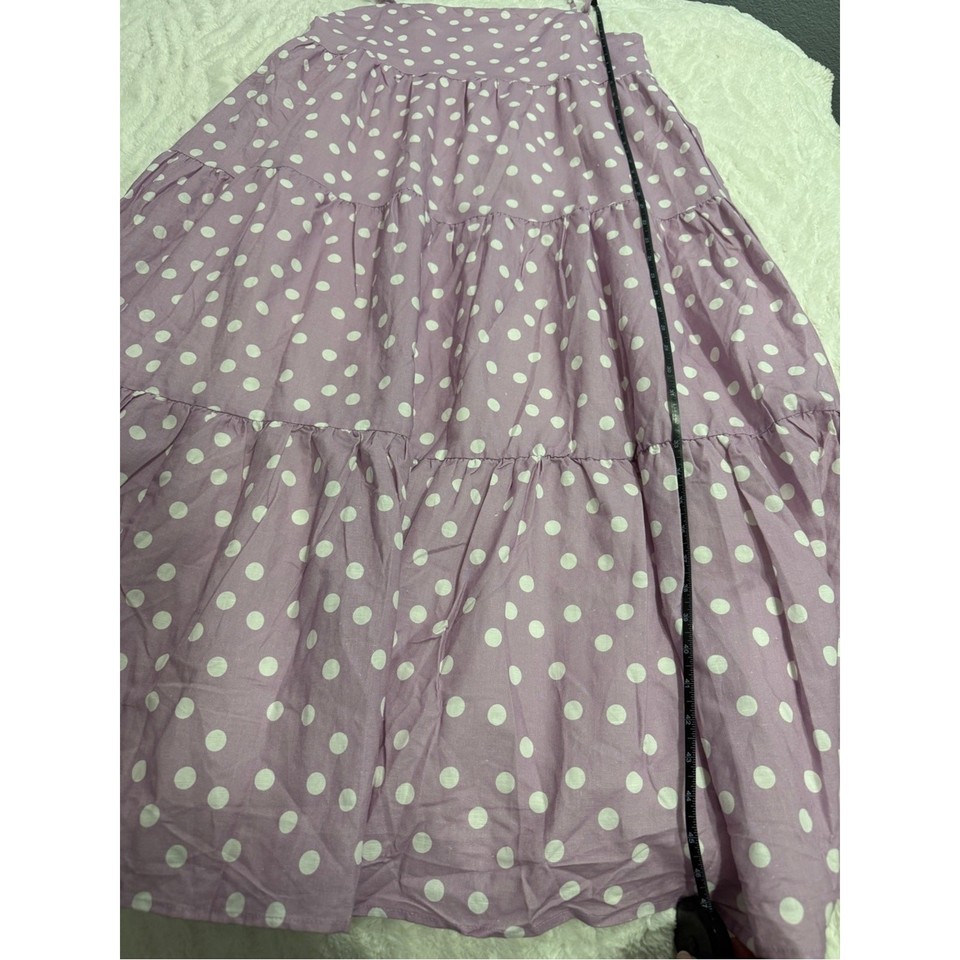 Charlie Holiday Isabella Lavender Polka Dot Tiered Maxi Dress Size 2 ...