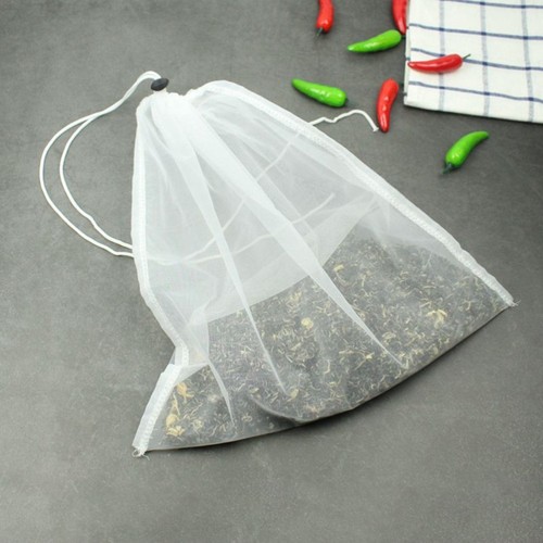 Nylon Mesh Tea Bag Make Reusable Filters Infuser Strainer Loose Leaf ...