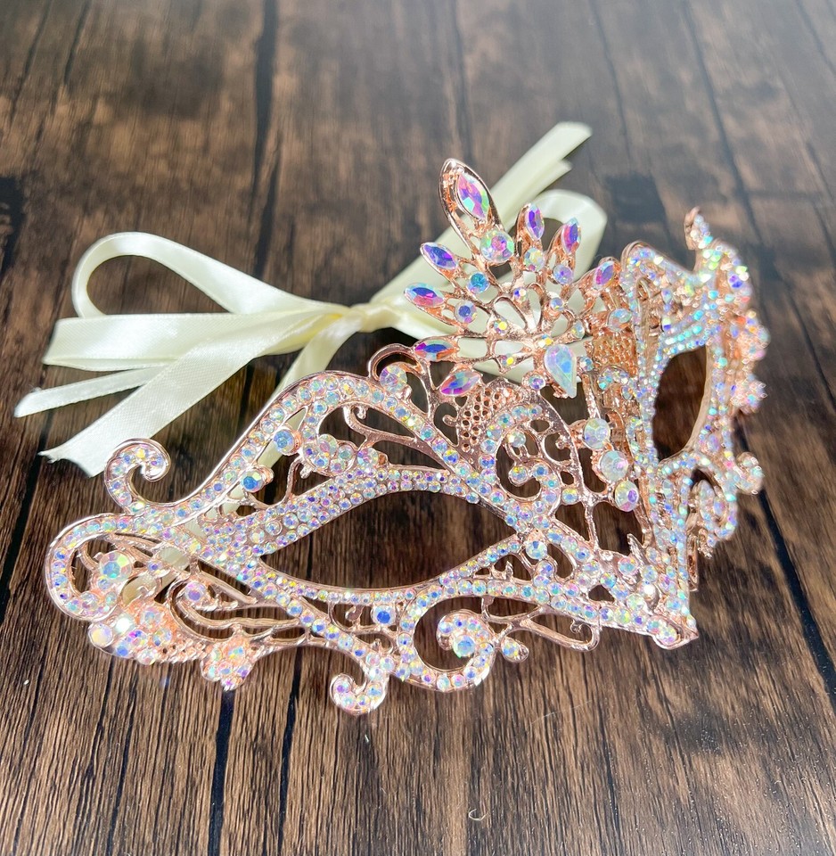 Masquerade Mask for Women, Crystal Mask Rhinestone, Venetian Party ...