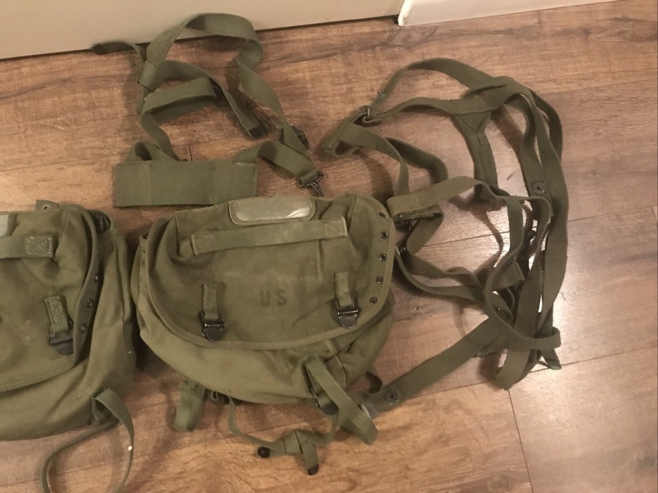 2 ORIGINAL VIETNAM WAR ERA US ARMY M1956 M1961 COMBAT FIELD PACK PACKS ...