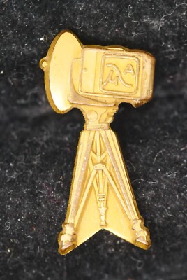 Vintage Movie Film Camera on Tripod Gold Filled Lapel Pin 3/4" Tall | eBay