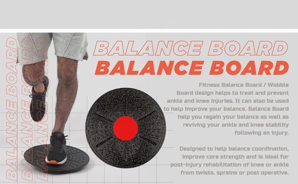 360 Rotation Non Slip Round Wobble Body Balance Board Training Fitness ...