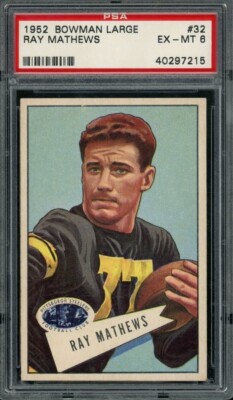 1952 Bowman Large #32 Ray Mathews Steelers PSA 6 EX-MT LOOK! SV | eBay