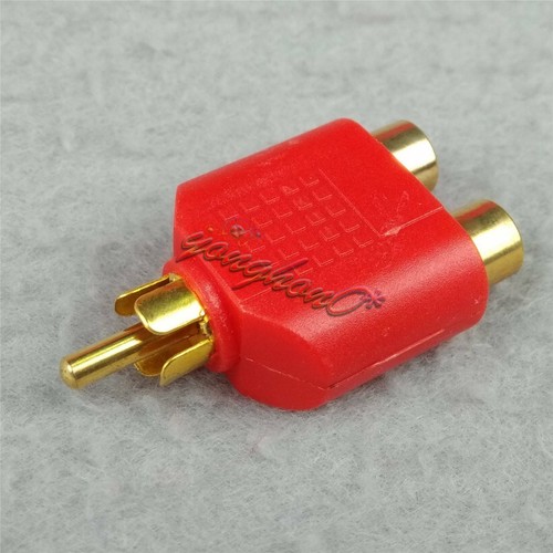 New 1Pcs RCA Male to Dual 2×RCA Female Jack Audio COAX Splitter Adapter ...