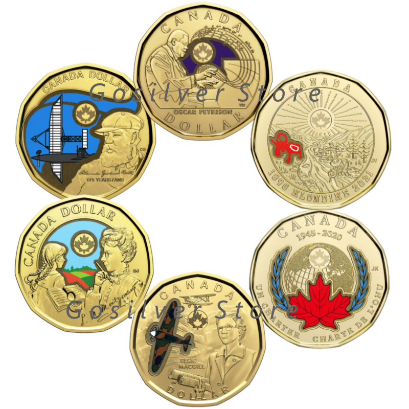 🇨🇦 Canada $1 Coins Loonie SET, All colored Dollars ever issued, 2020 ...