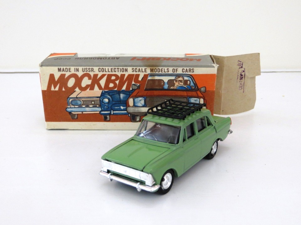 1:43 MOSKVITCH 408 +TRAILER SKIF USSR CCCP NOVOEXPORT VOLGA LADA VAZ ...