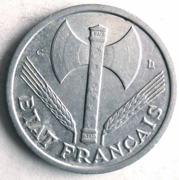 1944 C VICHY FRANCE FRANC - Excellent Coin - FREE SHIP - Bin #410 | eBay