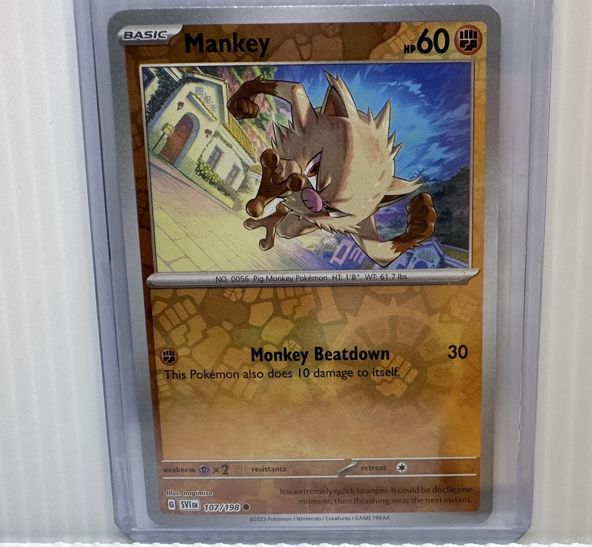 Reverse Holo Mankey 107/198 Common Scarlet & Violet Pokemon TCG | eBay
